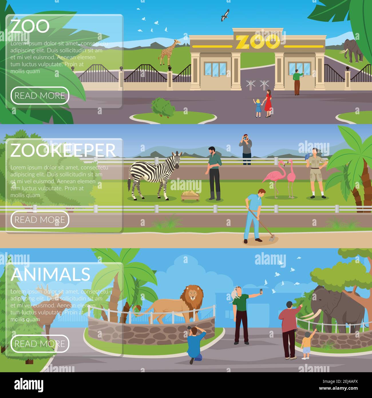 Zoo animals in cages Stock Vector Images - Alamy