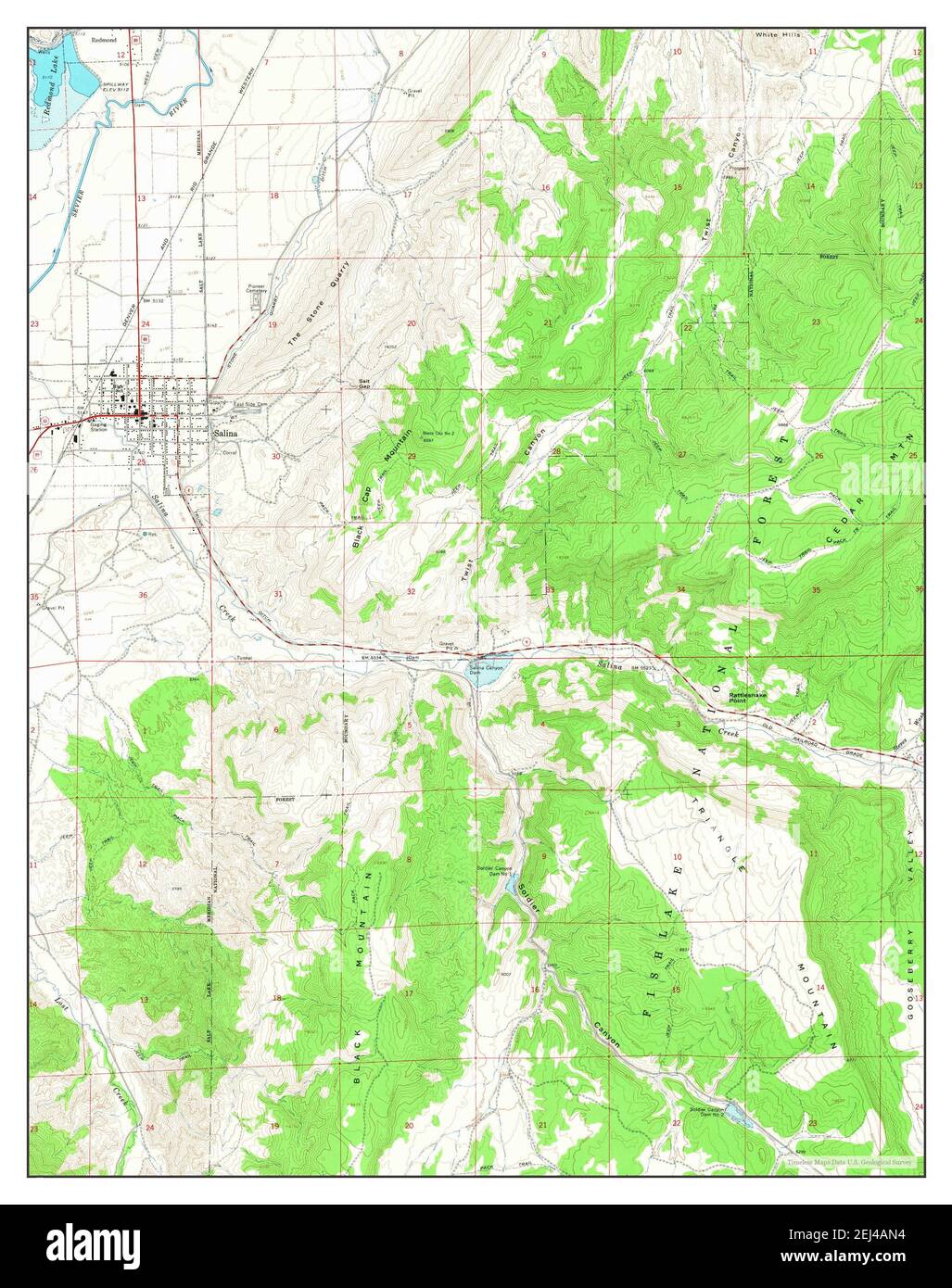 Salina, Utah, map 1966, 1:24000, United States of America by Timeless ...