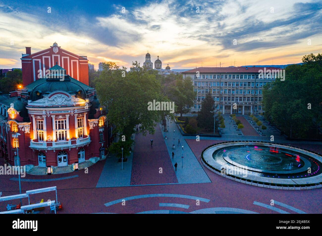 Aerial view of the Independence square in Varna, Bulgaria Stock Photo ...