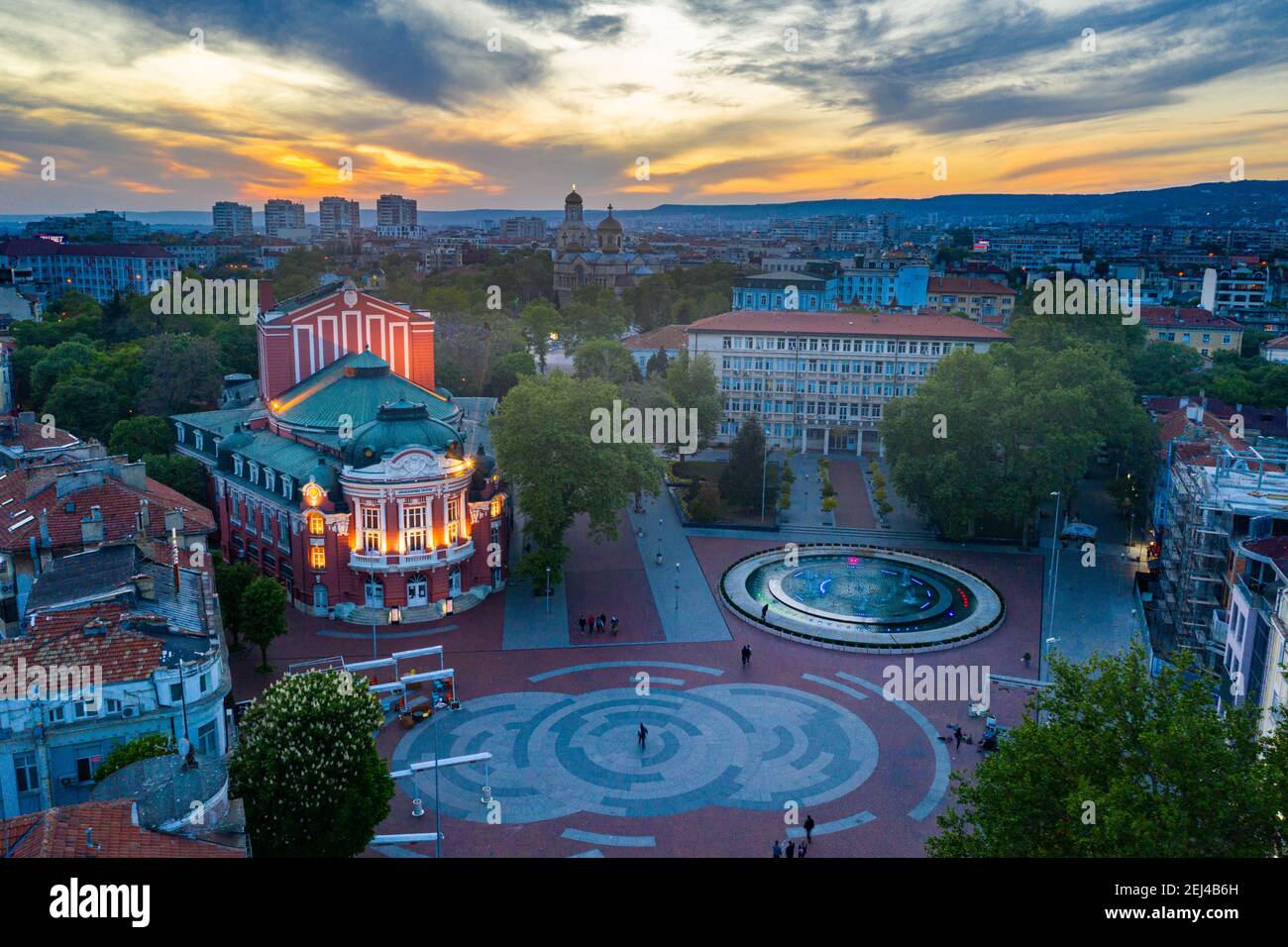 Aerial view of the Independence square in Varna, Bulgaria Stock Photo ...