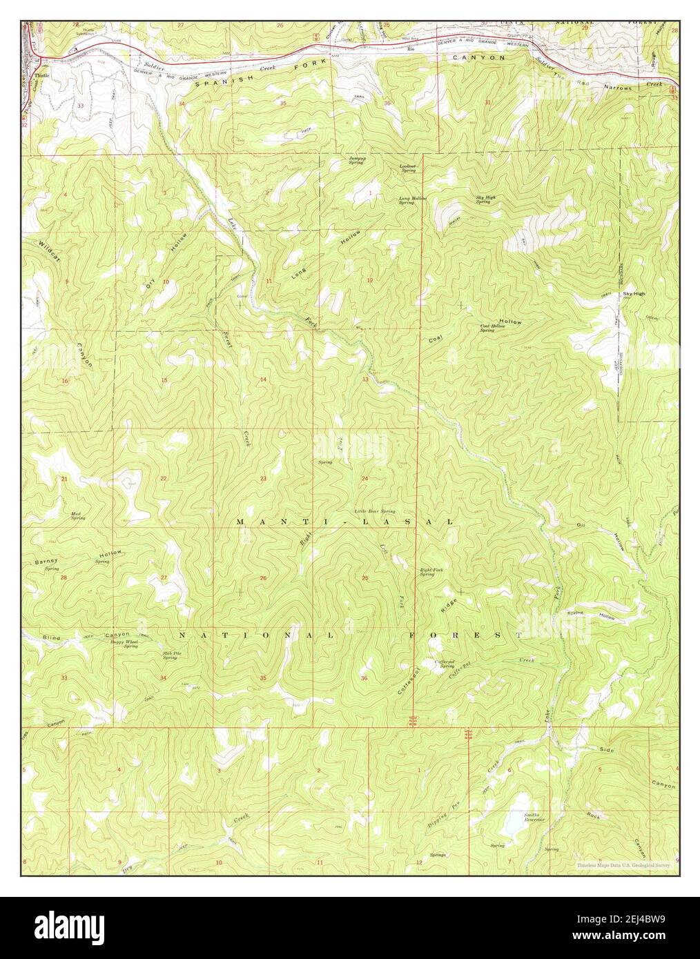 Thistle, Utah, map 1967, 1:24000, United States of America by Timeless ...