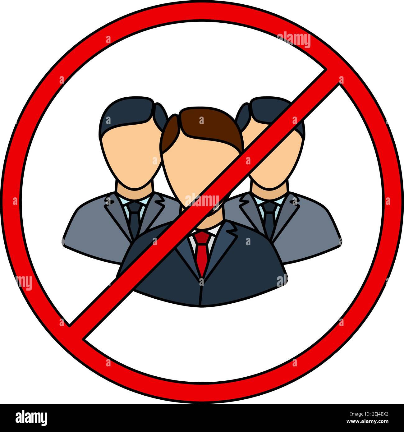No Meeting Icon. Editable Outline With Color Fill Design. Vector ...