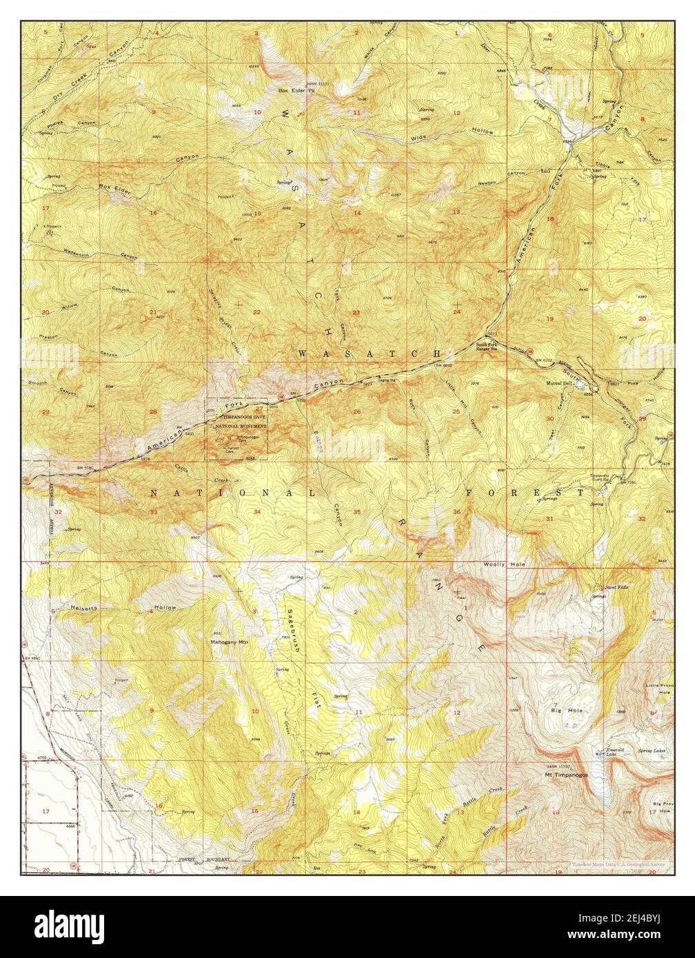 Timpanogos Cave, Utah, map 1950, 1:24000, United States of America by ...