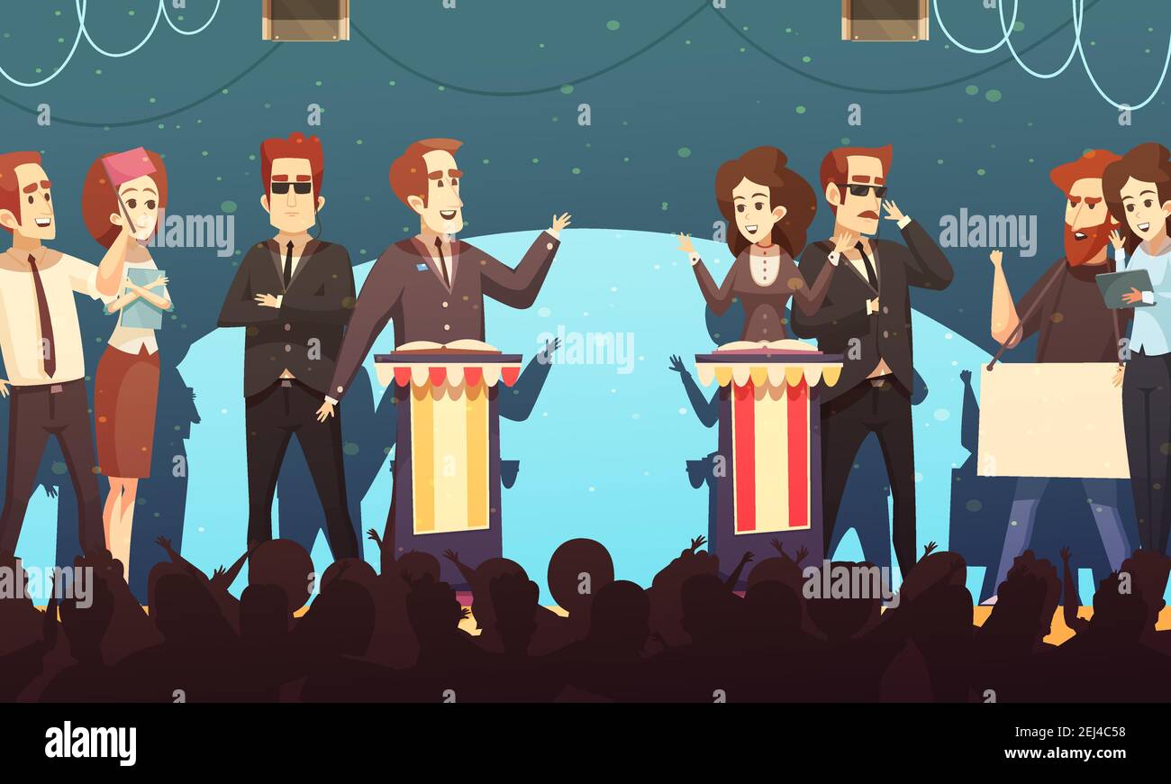 Presidential election candidates engaged in political debates in front ...