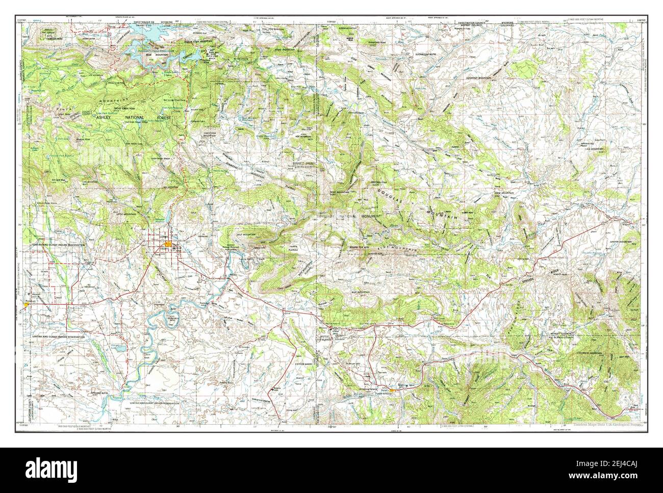 Map of vernal utah Cut Out Stock Images & Pictures - Alamy
