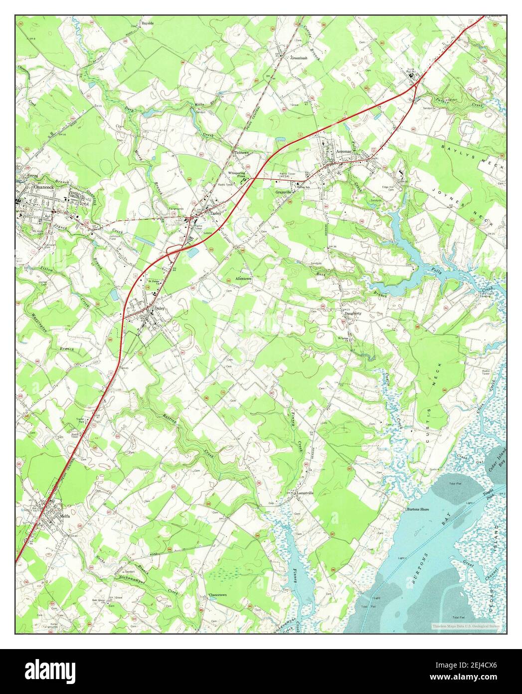 Accomac, Virginia, map 1968, 1:24000, United States of America by ...