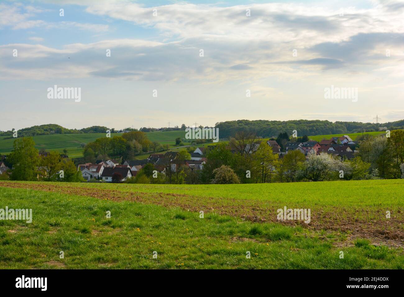 The village of Krombach in Lower Franconia, Bavaria, Germany, is ...