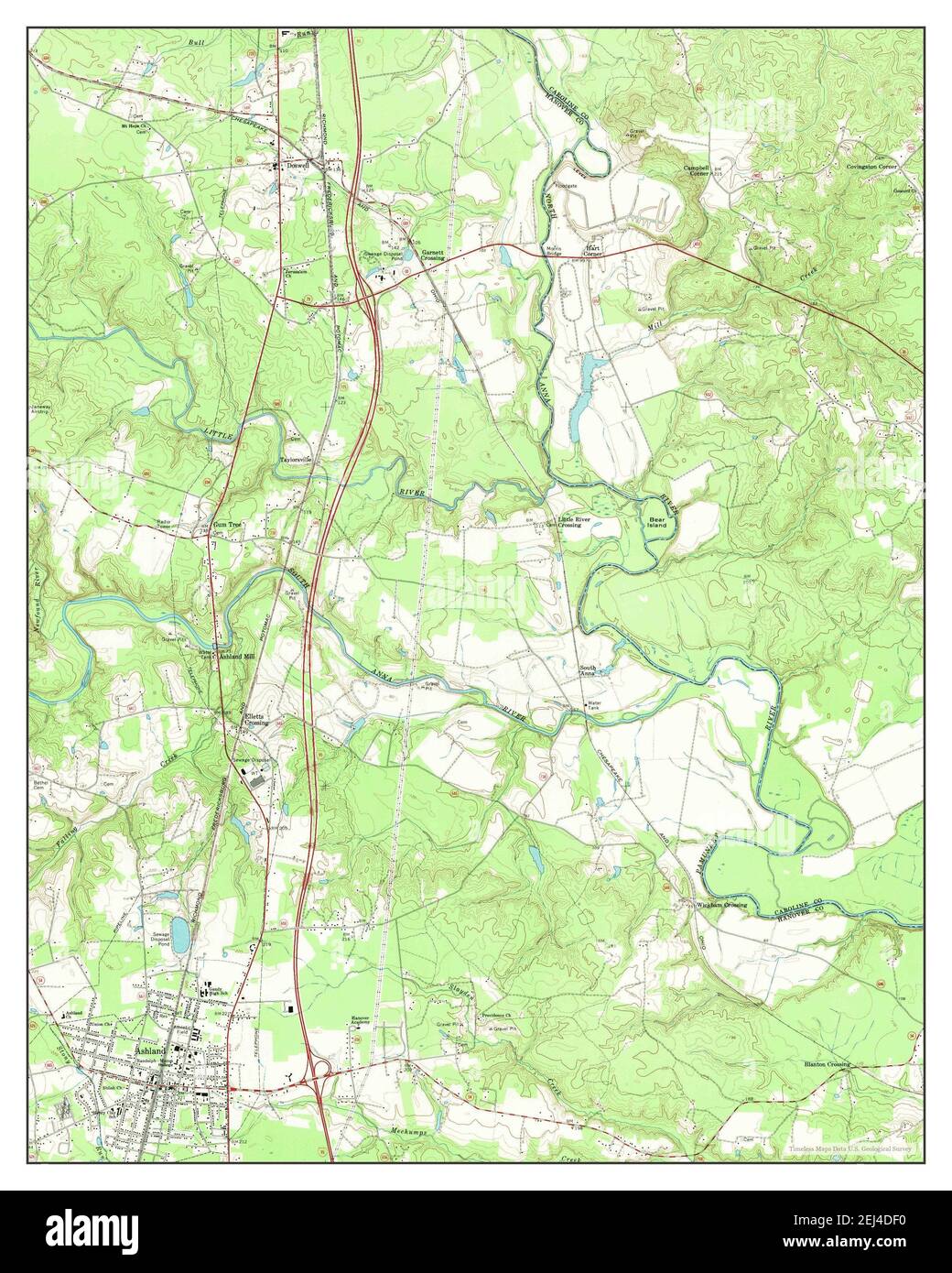 Ashland, Virginia, map 1969, 1:24000, United States of America by ...