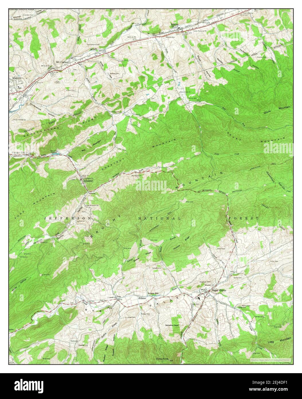 Atkins, Virginia, map 1958, 1:24000, United States of America by ...