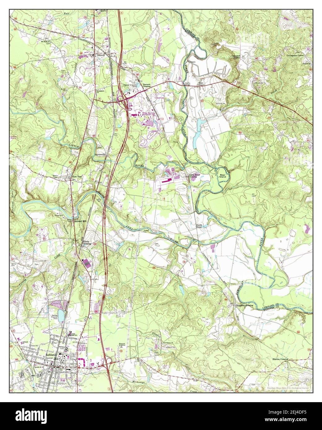 Ashland, Virginia, map 1969, 1:24000, United States of America by ...