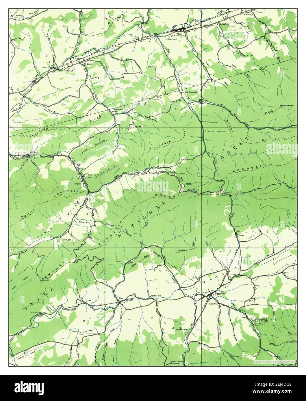Atkins, Virginia, map 1935, 1:24000, United States of America by ...