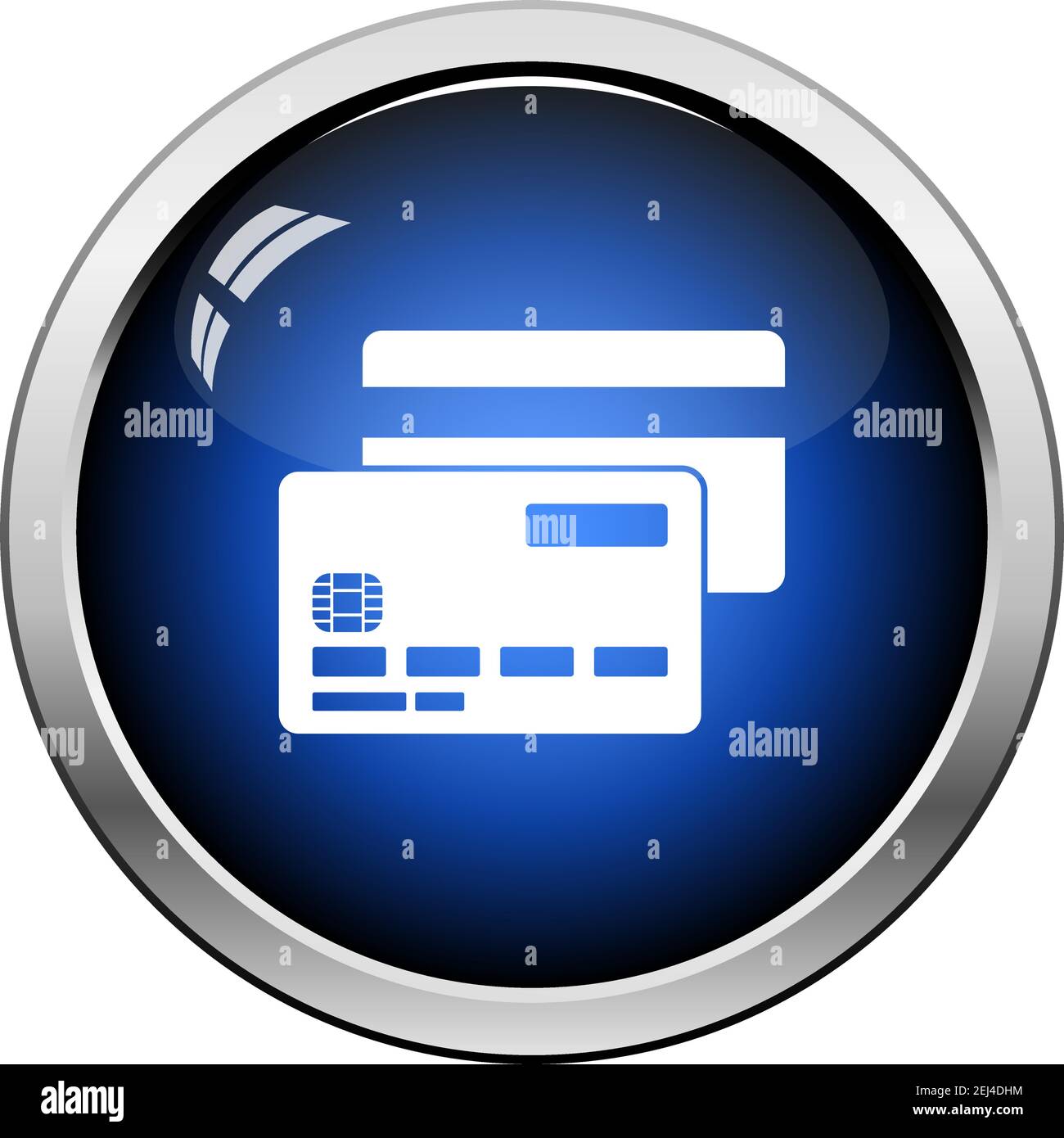 Front And Back Side Of Credit Card Icon. Glossy Button Design. Vector ...