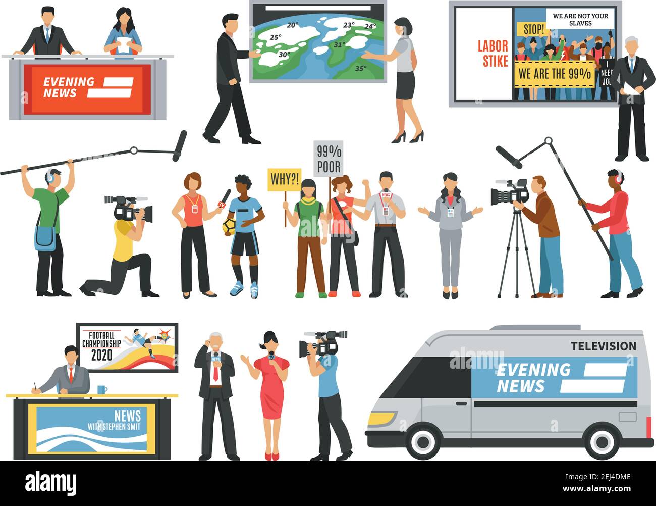 Weather news presenter Stock Vector Images - Alamy