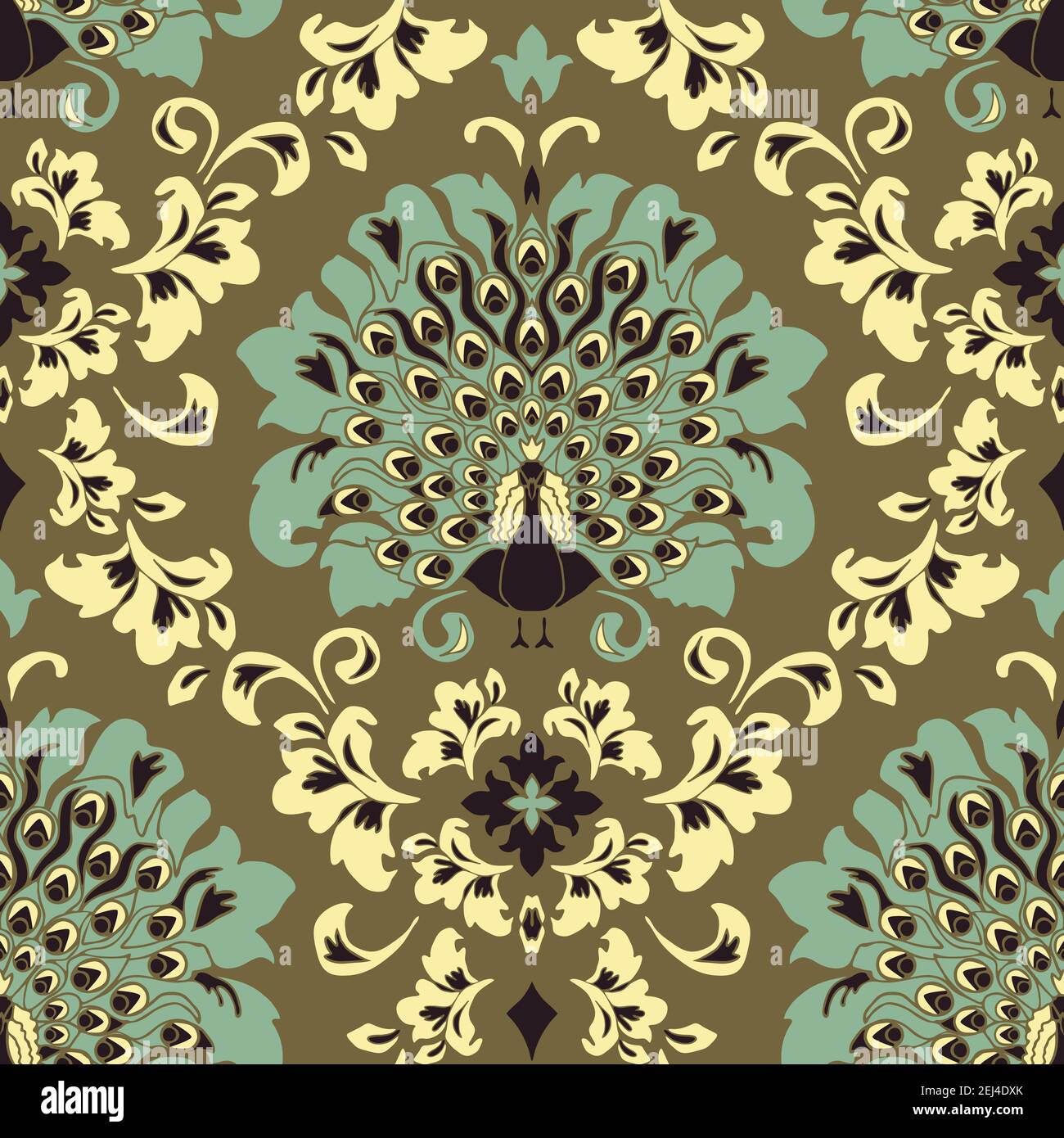 Peacock on wall Stock Vector Images - Alamy