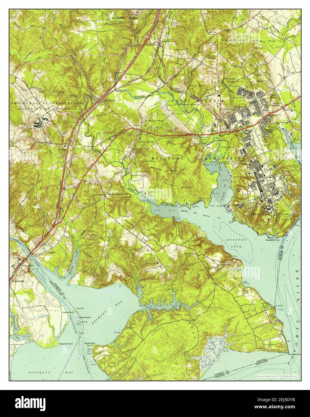 Belvoir, Virginia, map 1951, 1:24000, United States of America by ...