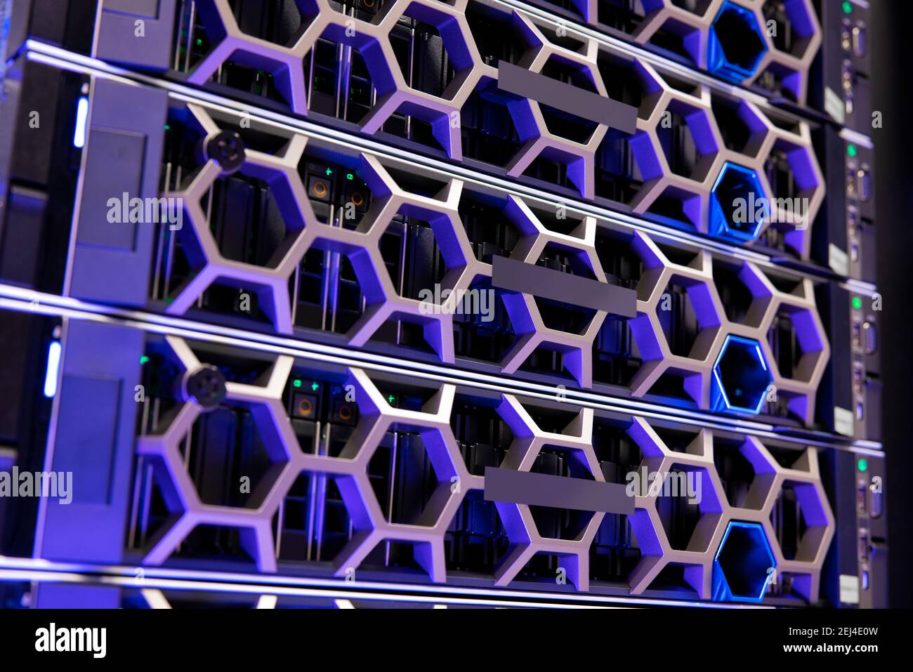 Illuminated Purple Servers In a Hyperconverged Datacenter Environment ...