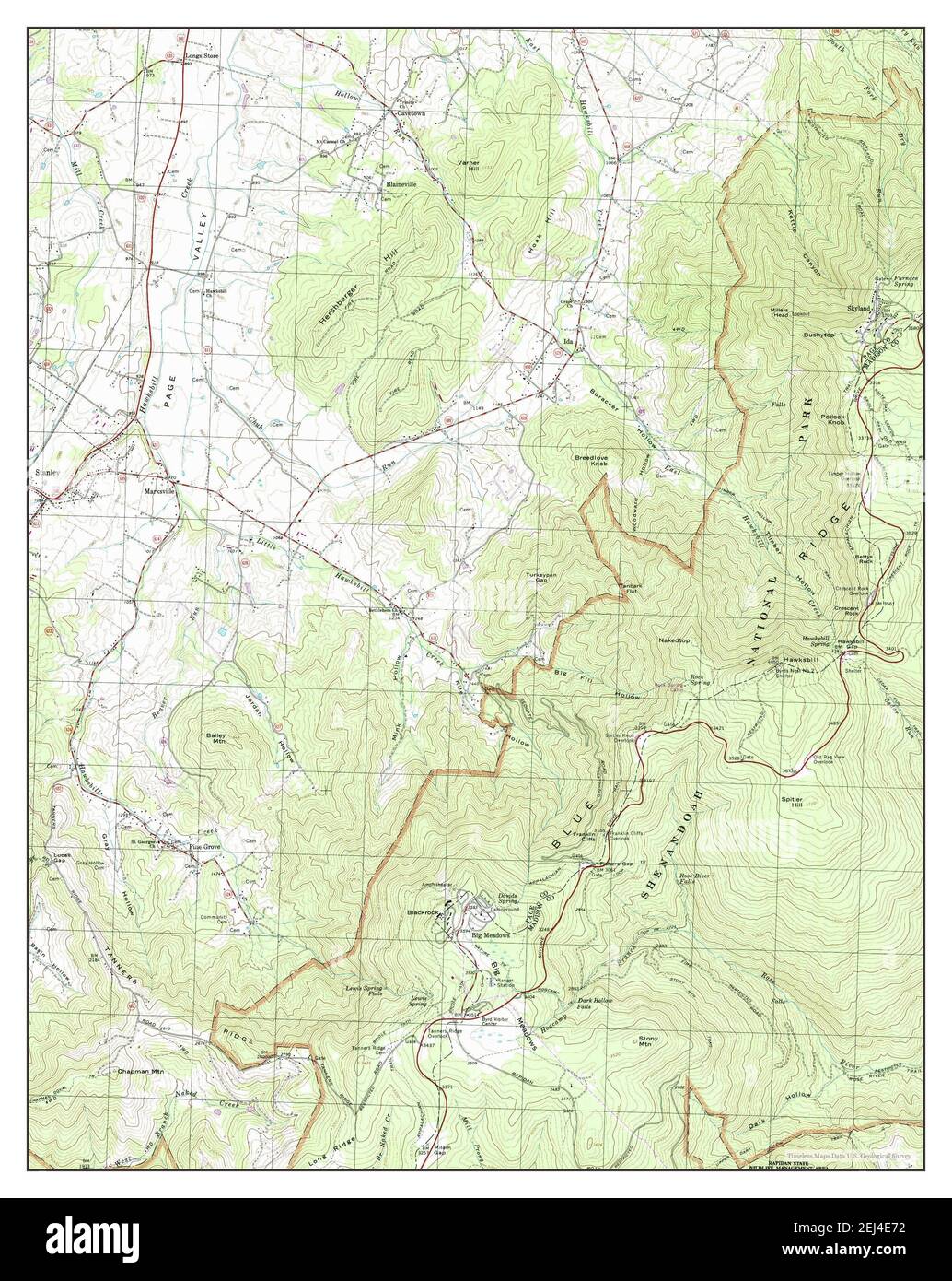 Big Meadows, Virginia, map 1994, 1:24000, United States of America by ...