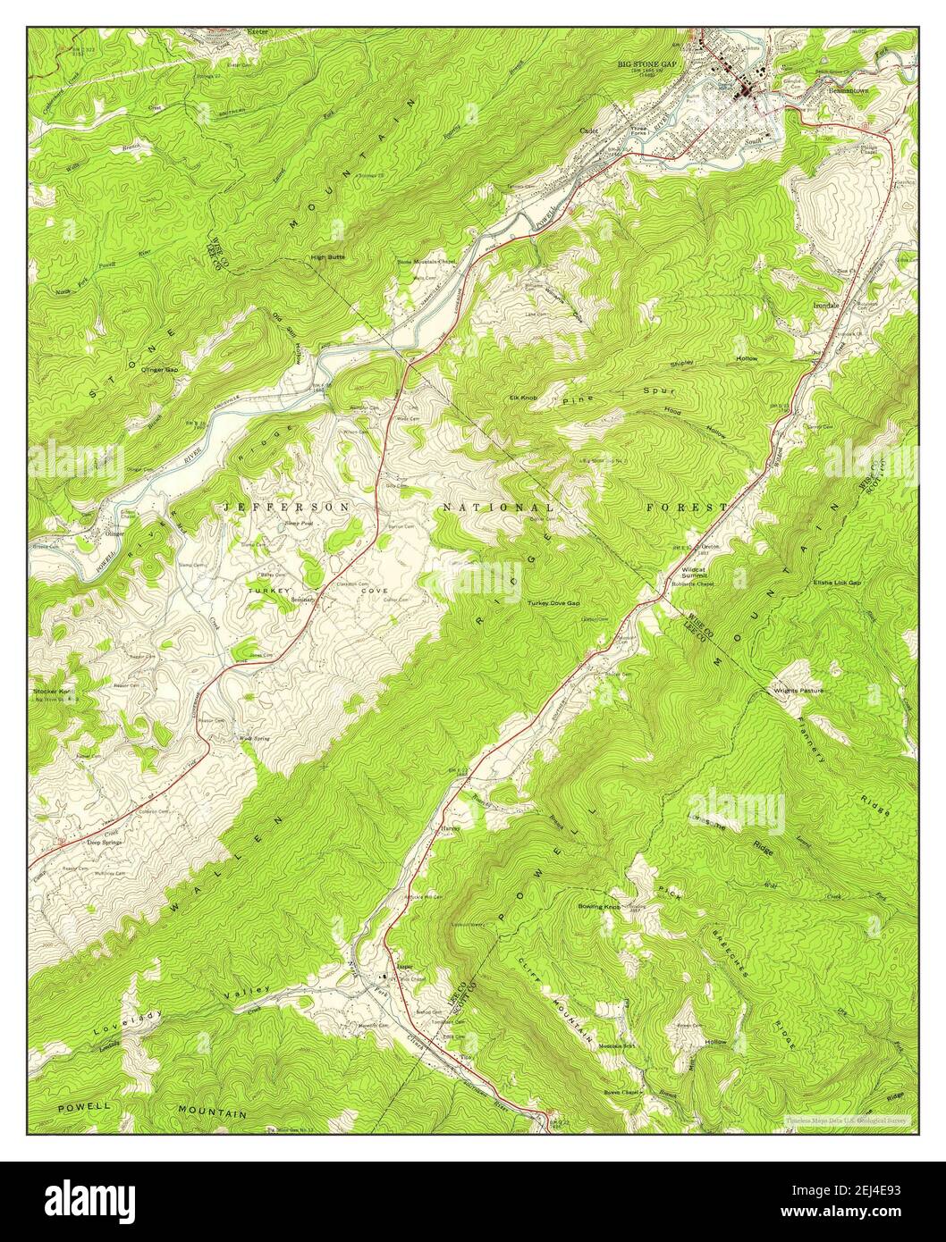 Big Stone Gap, Virginia, map 1957, 1:24000, United States of America by ...