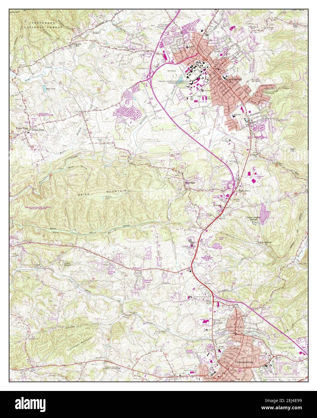 Blacksburg, Virginia, map 1965, 1:24000, United States of America by ...