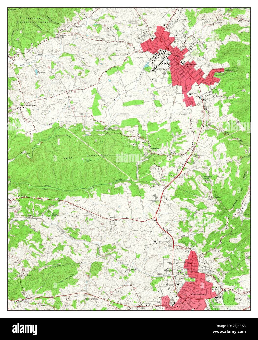 Blacksburg, Virginia, map 1965, 1:24000, United States of America by ...