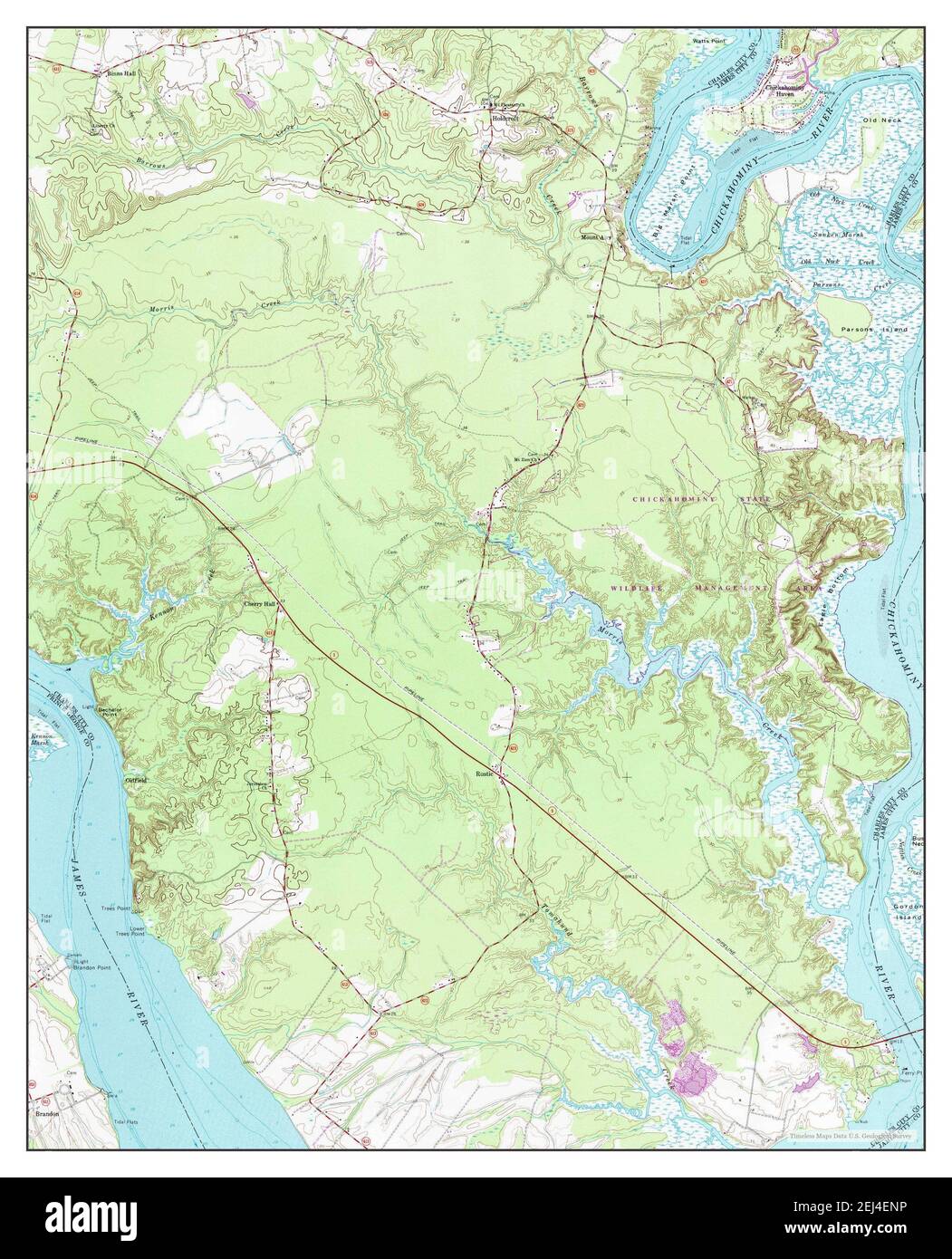 Brandon, Virginia, map 1965, 1:24000, United States of America by ...
