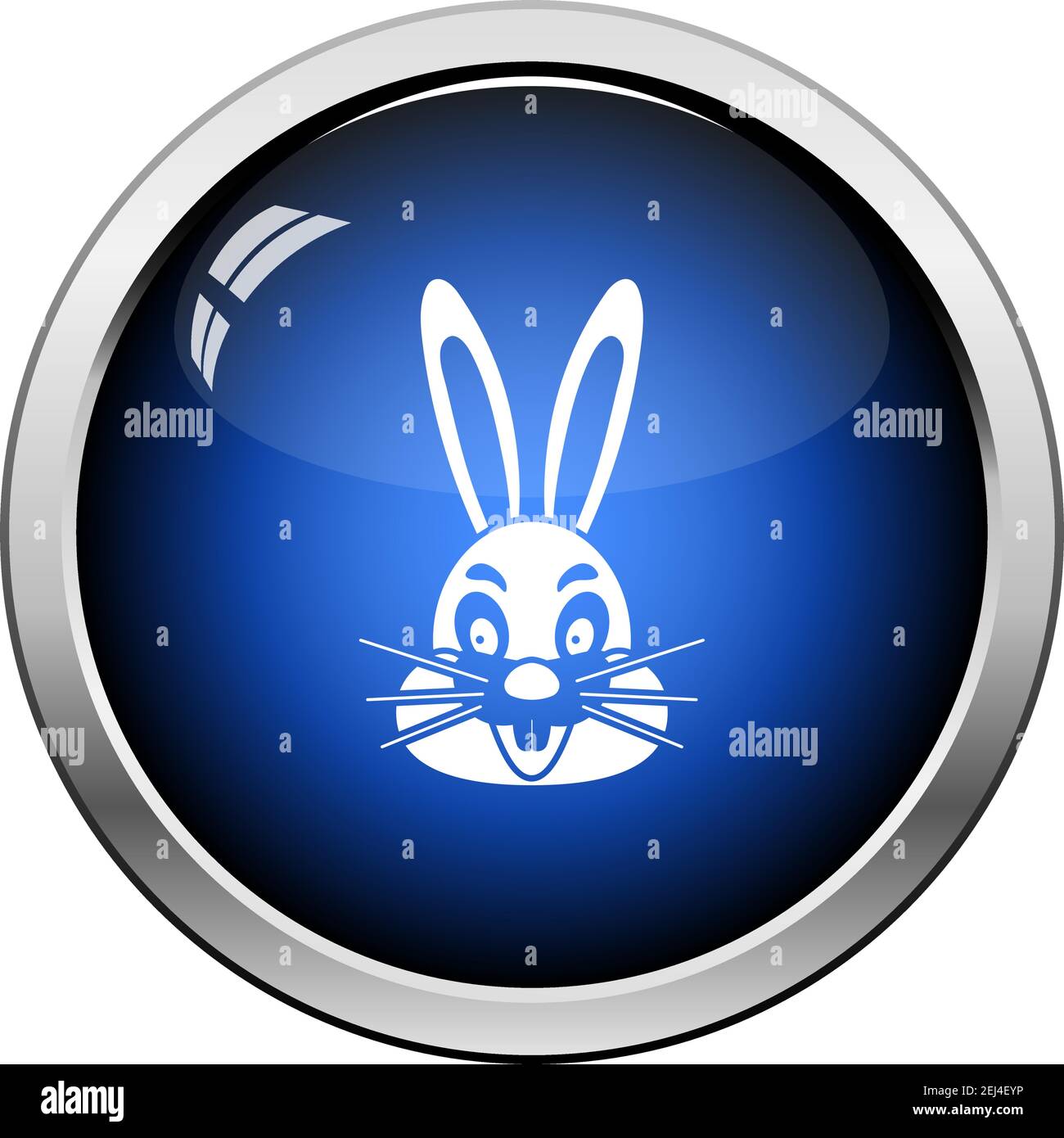 Easter Rabbit Icon. Glossy Button Design. Vector Illustration Stock ...