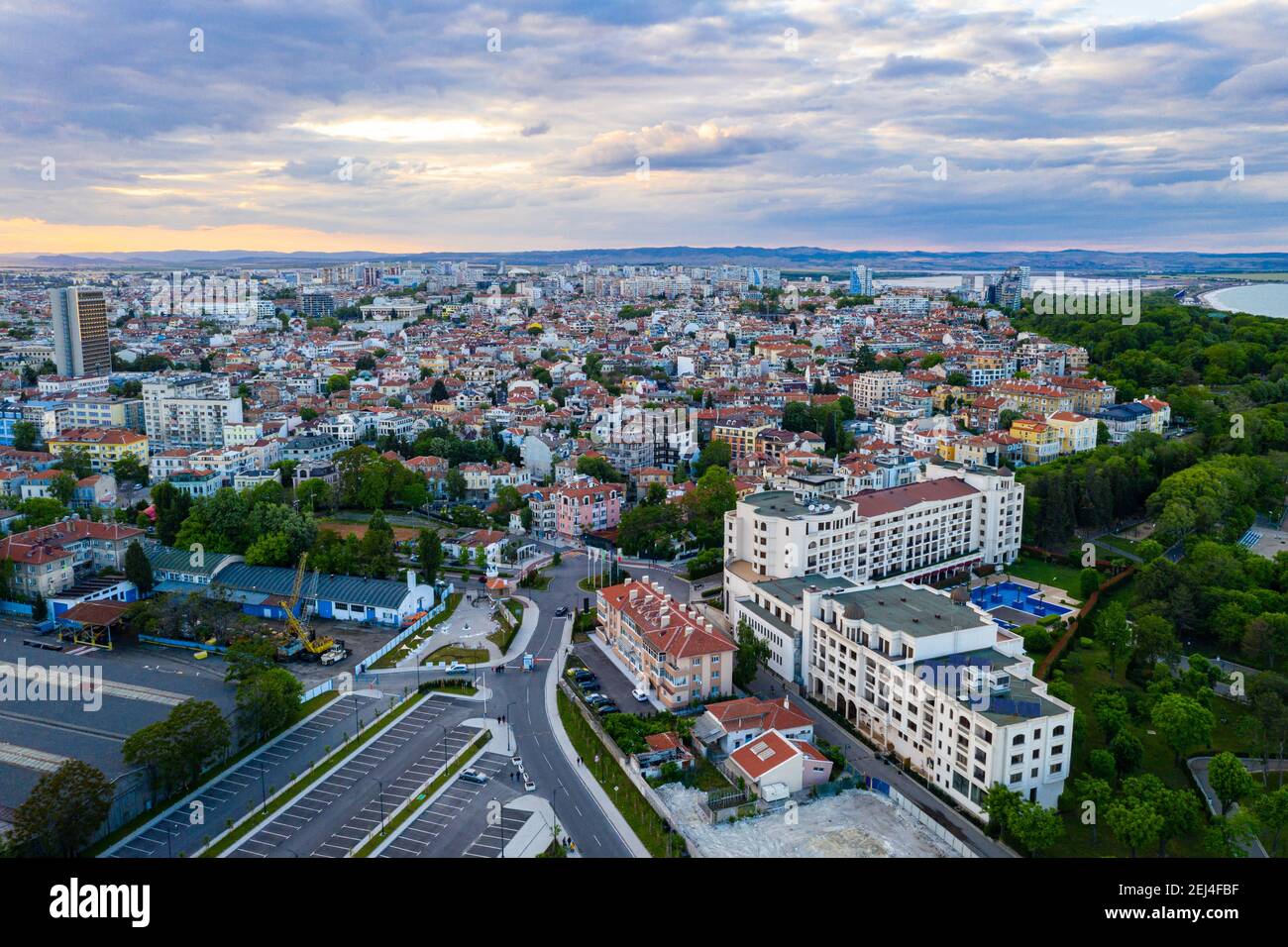 Aerial view of the Bulgarian city Bourgas Stock Photo - Alamy