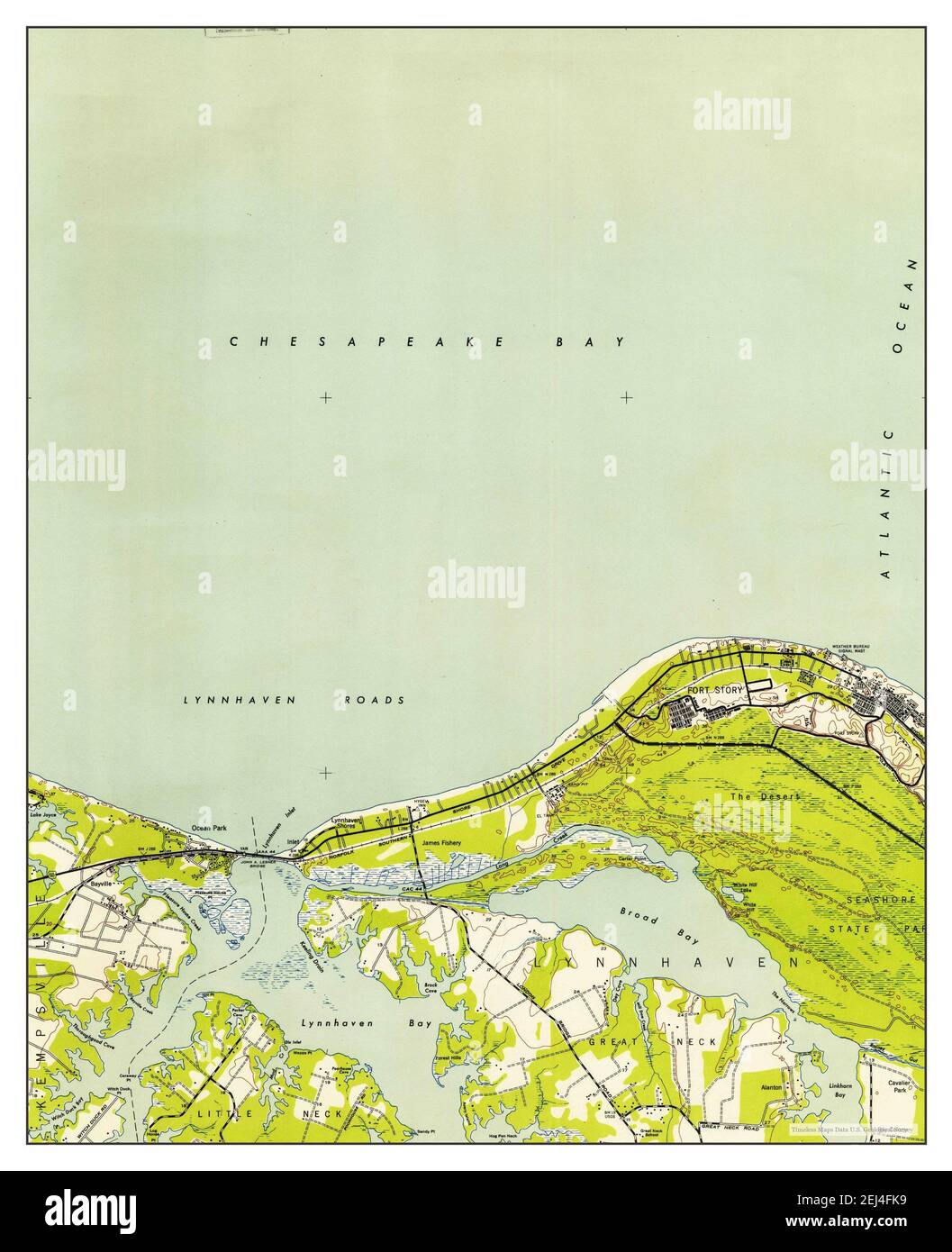 Cape Henry, Virginia, map 1952, 1:24000, United States of America by ...