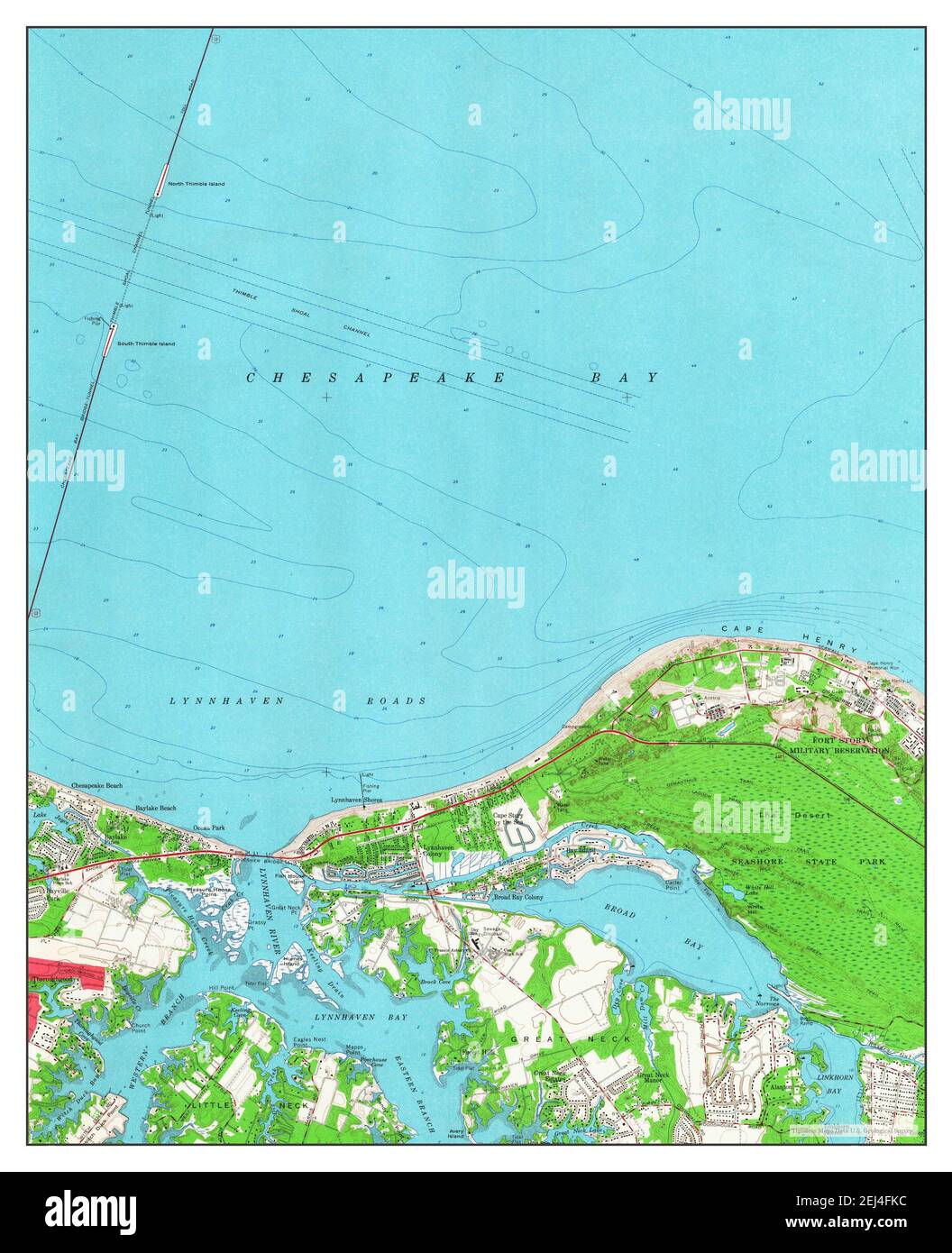 Cape Henry, Virginia, map 1964, 1:24000, United States of America by ...
