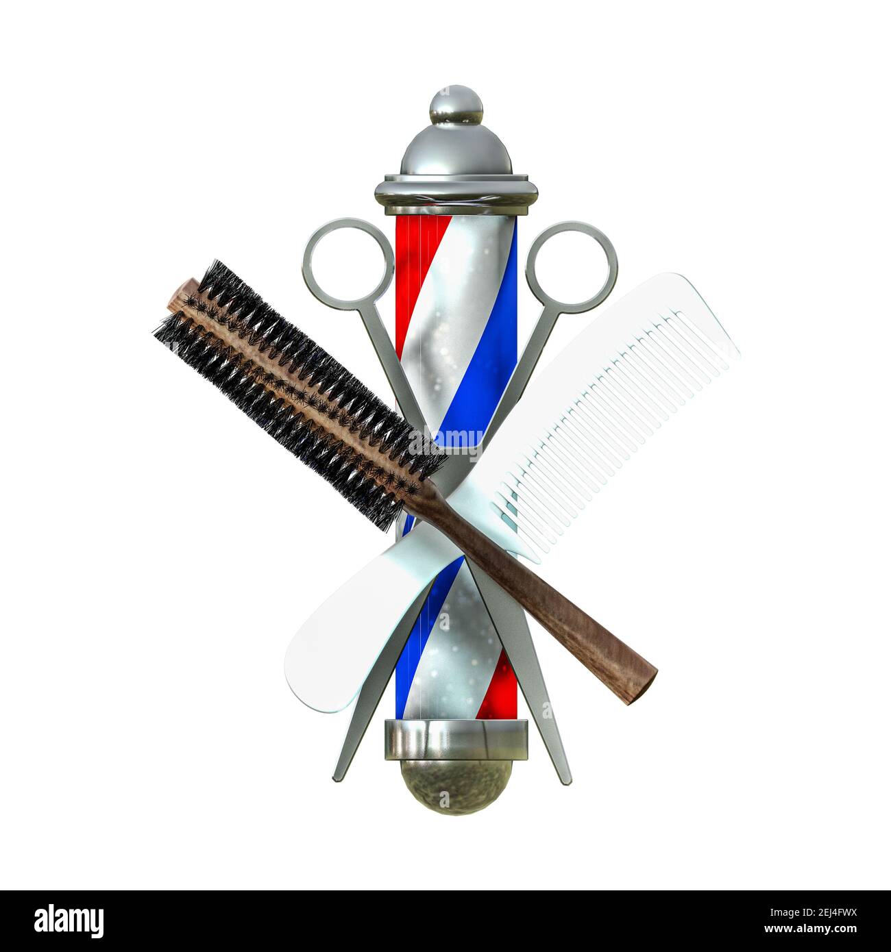 barber shop sign isolated on white background 3d illustration Stock ...