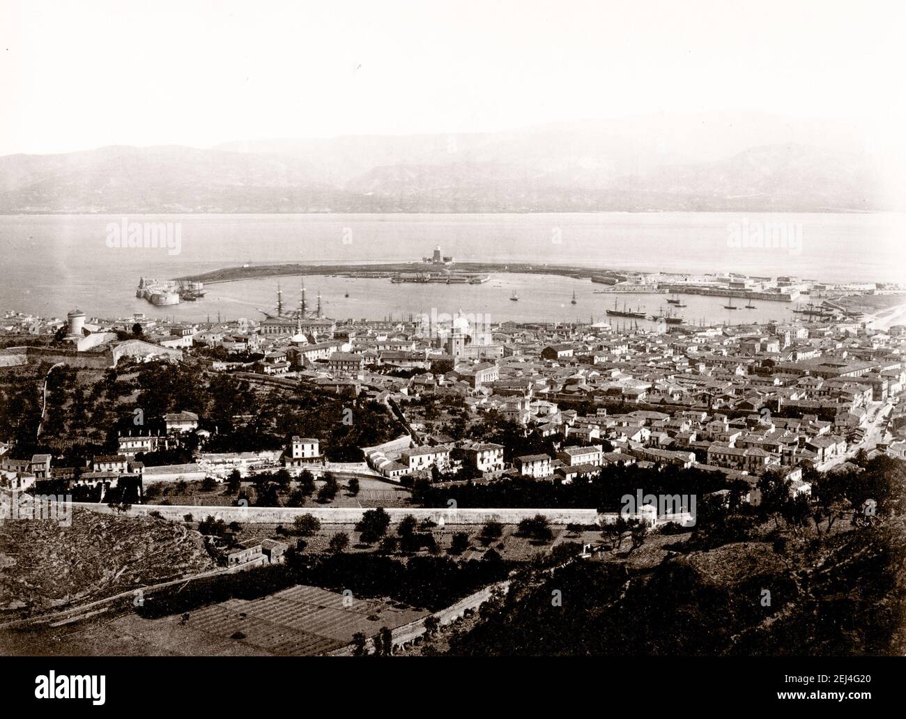 19th century vintage photograph, Italy c.1870s - 1880s - the city and ...
