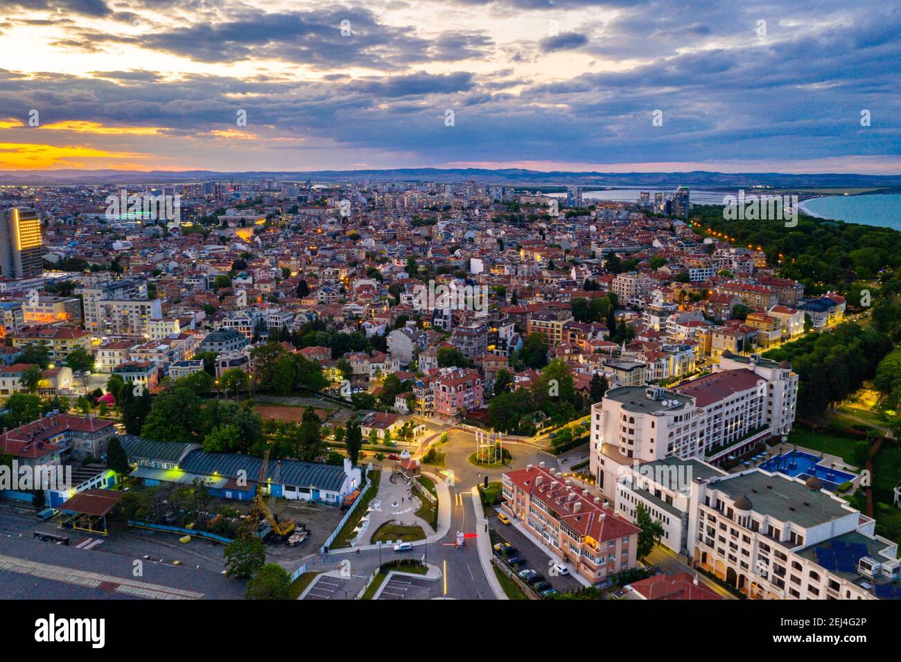 Aerial view of the Bulgarian city Bourgas Stock Photo - Alamy