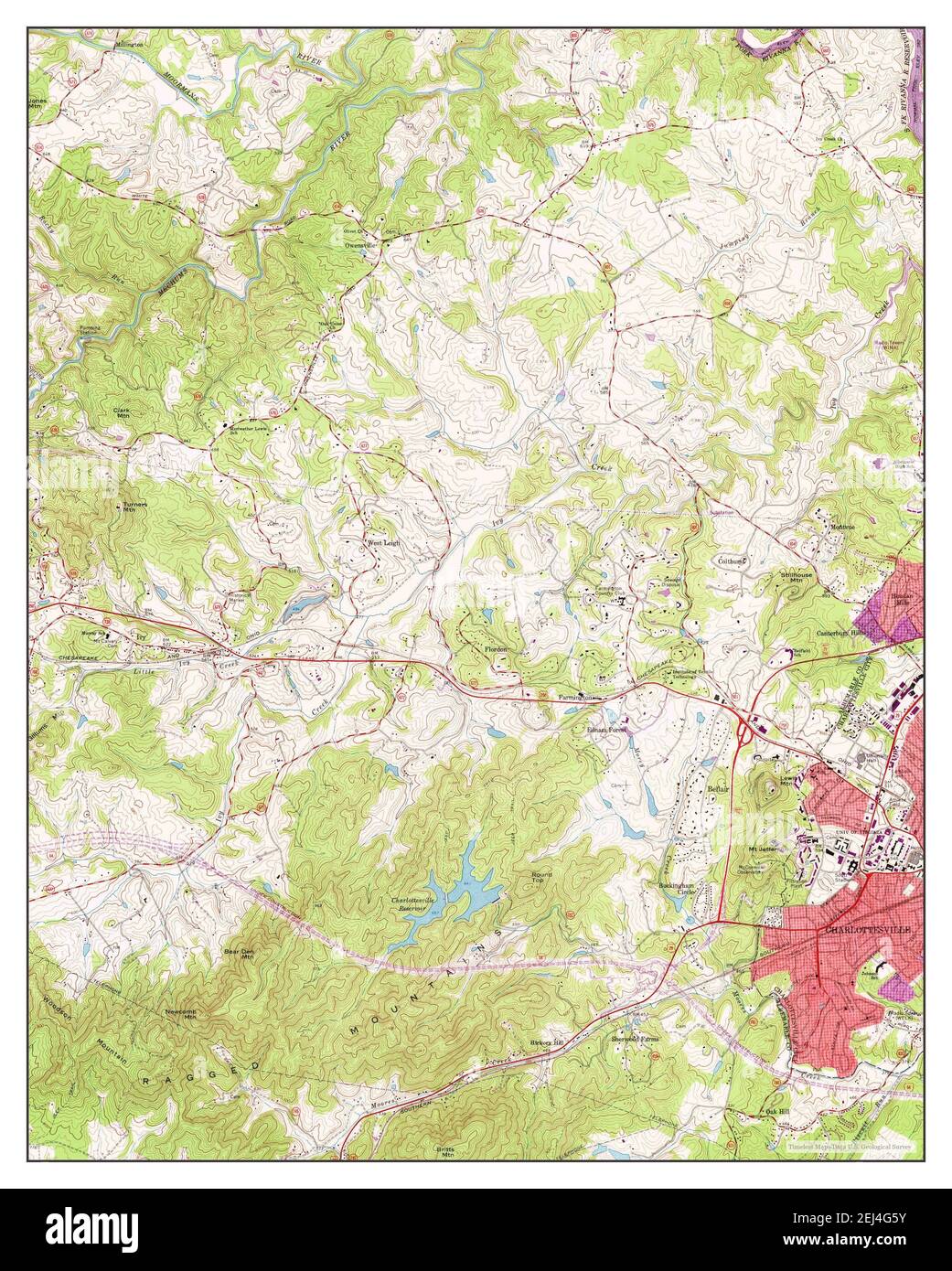 Charlottesville virginia map hi-res stock photography and images - Alamy