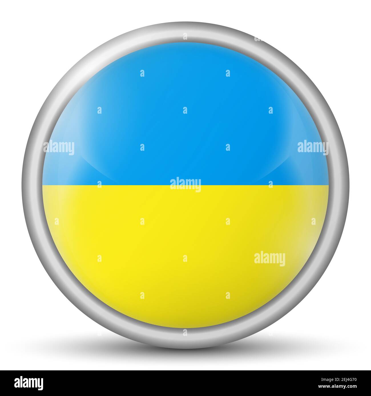 Glass light ball with flag of Ukraine. Round sphere, template icon ...
