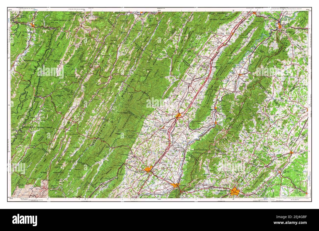 Charlottesville virginia map hi-res stock photography and images - Alamy