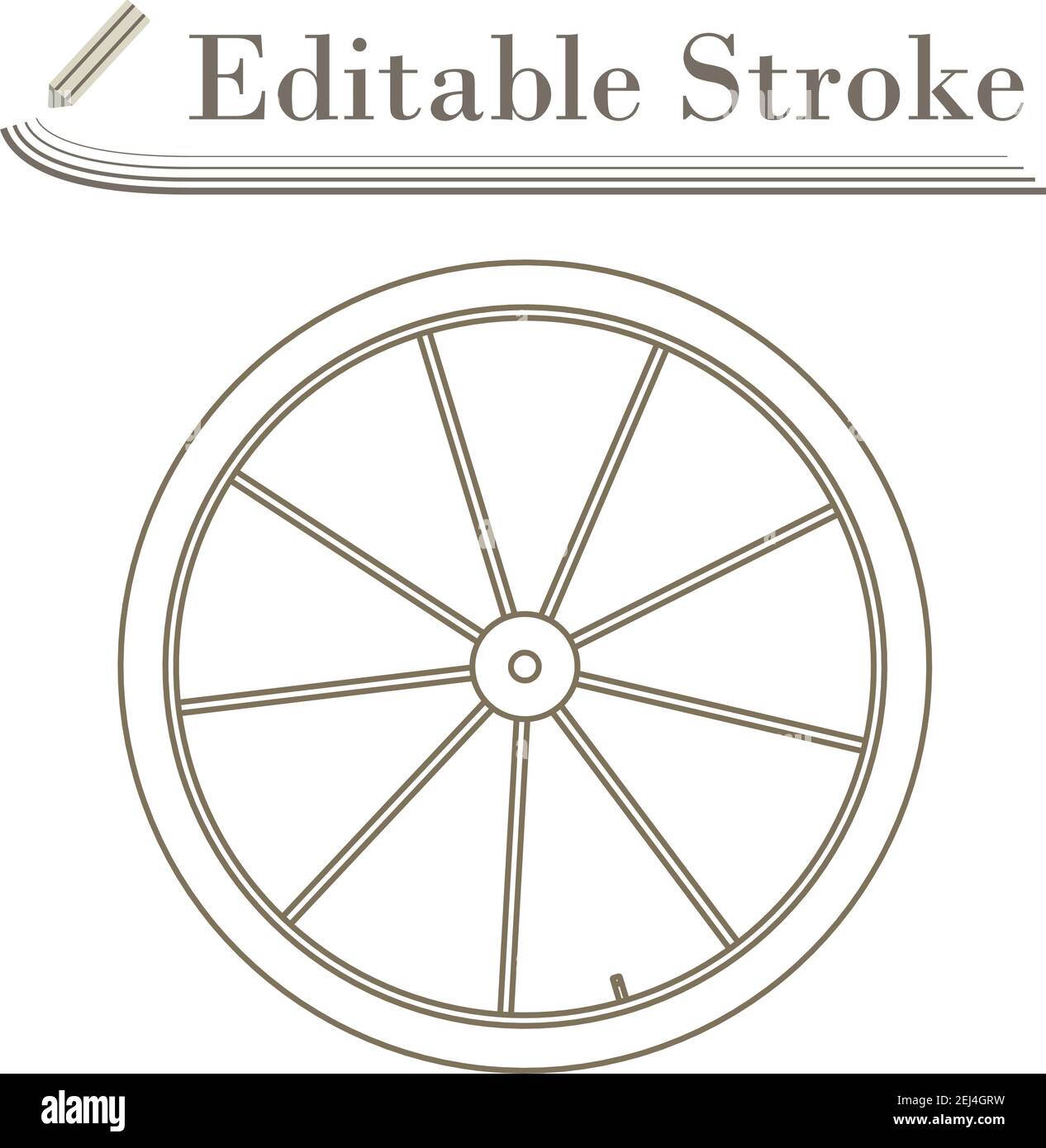 Bike Wheel Icon. Editable Stroke Simple Design. Vector Illustration ...