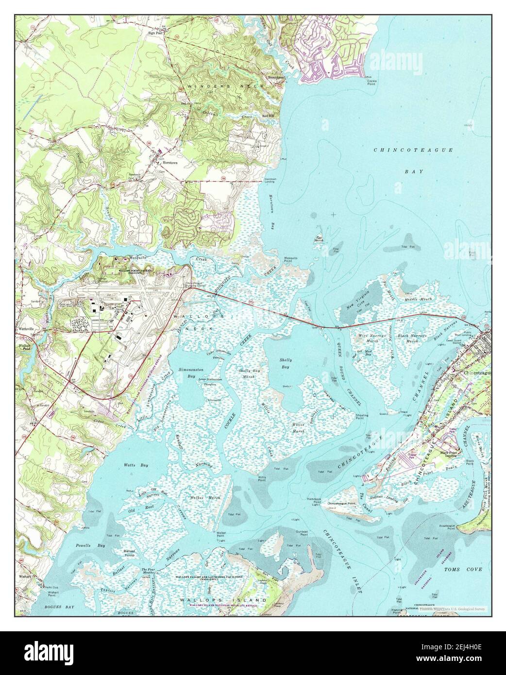 Chincoteague West, Virginia, map 1965, 1:24000, United States of ...