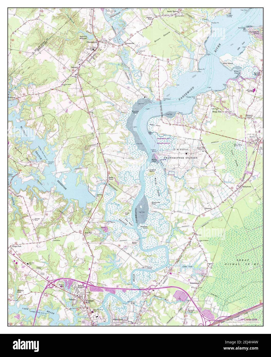 Chuckatuck, Virginia, map 1965, 1:24000, United States of America by ...