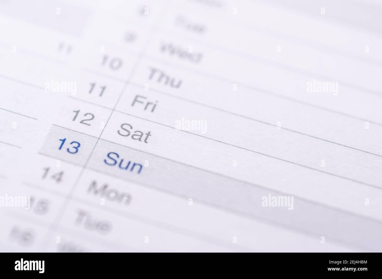 Week calendar hi-res stock photography and images - Alamy