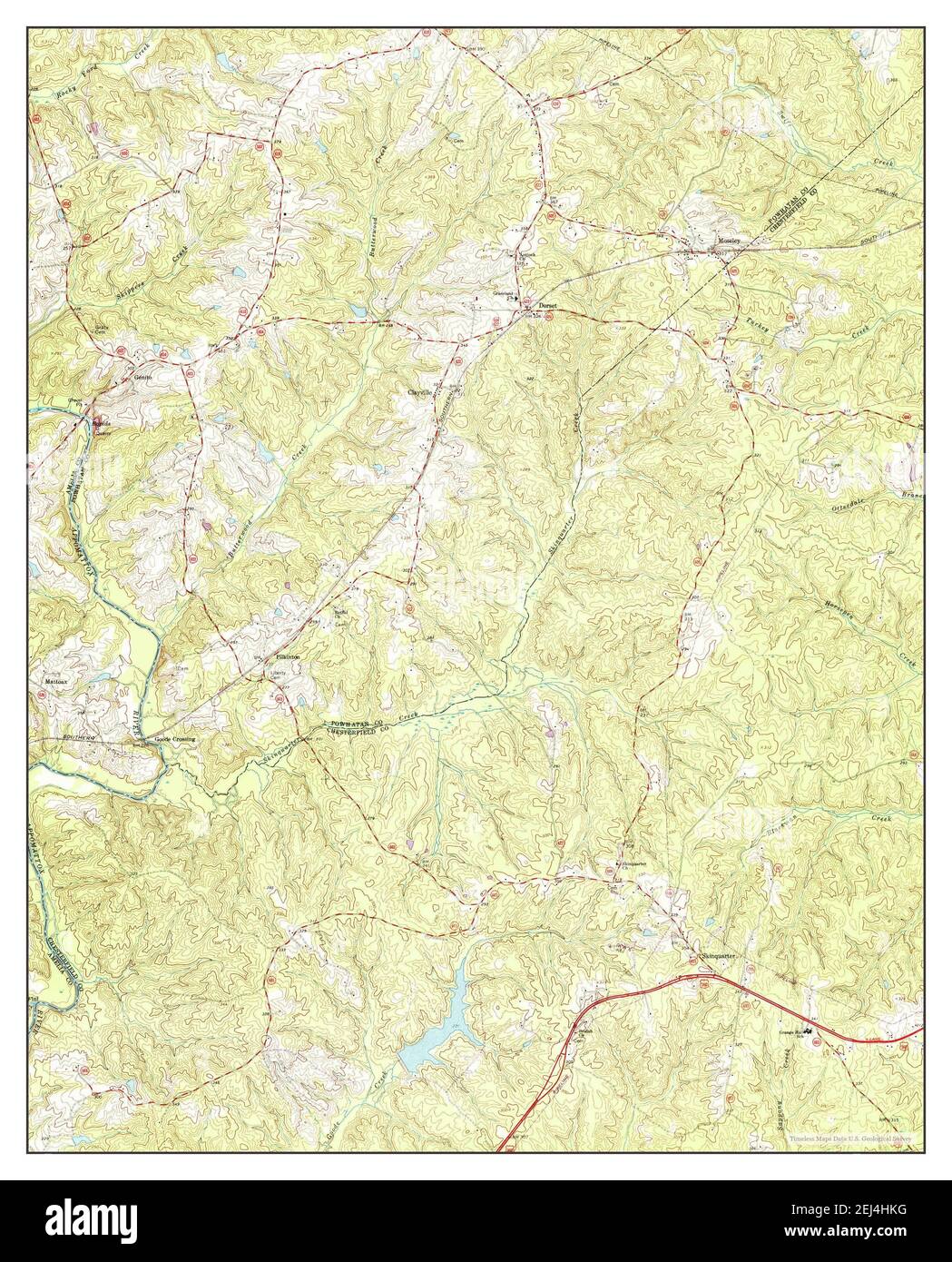 Clayville, Virginia, map 1964, 1:24000, United States of America by ...