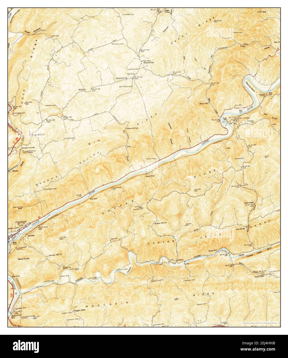 Clinchport, Virginia, map 1950, 1:24000, United States of America by ...