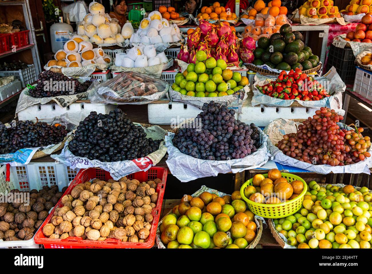 Fruits on the market, Myitkyina, Kachin state, Myanmar Stock Photo - Alamy