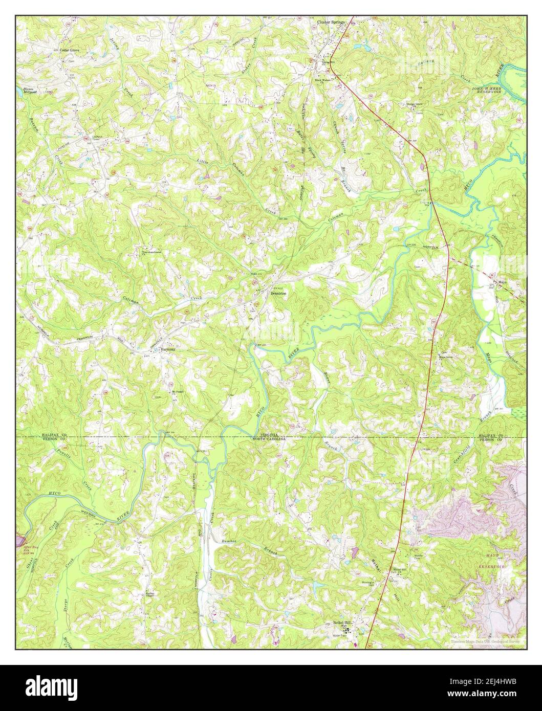 Cluster Springs, Virginia, map 1968, 1:24000, United States of America ...