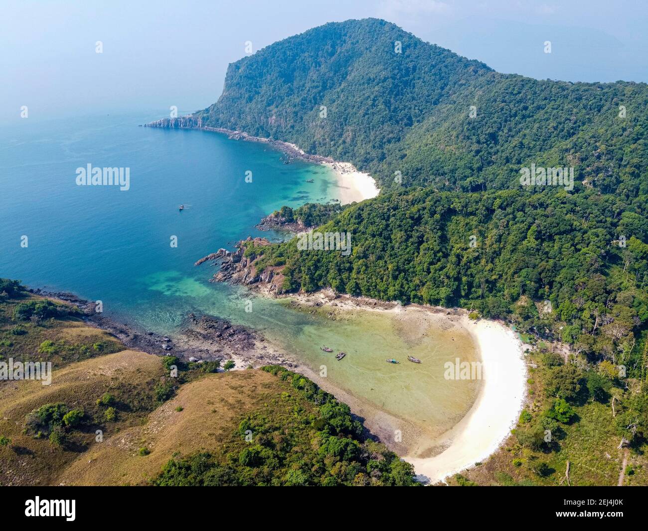 Aerial of smart island, Mergui or Myeik Archipelago, Myanmar Stock ...