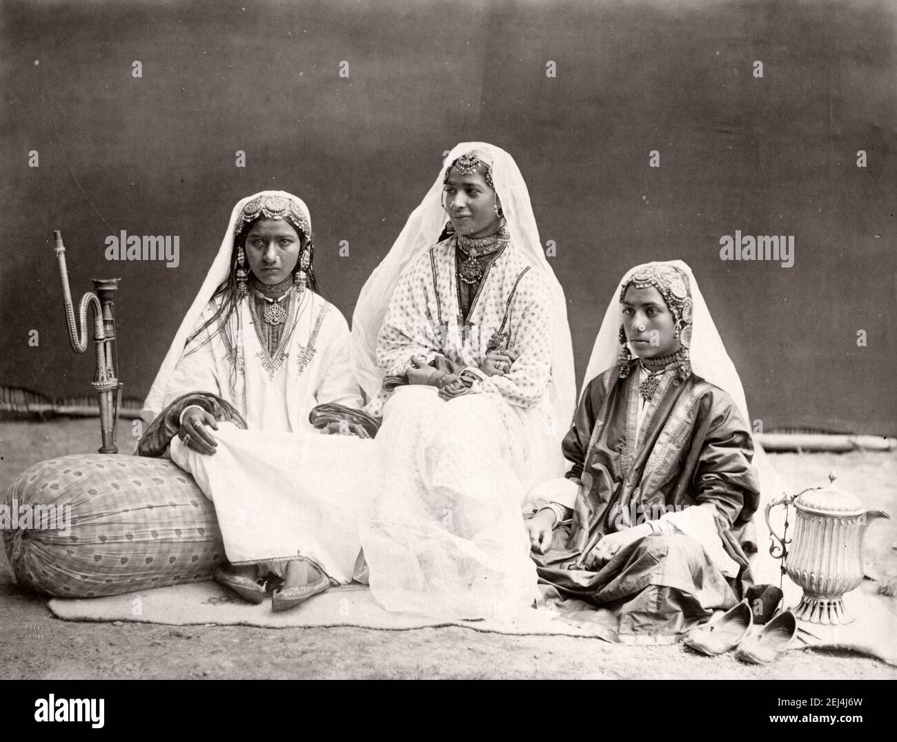 Nautch girls, dancers, Cashmere, Kashmir, India, c.1870's Stock Photo ...