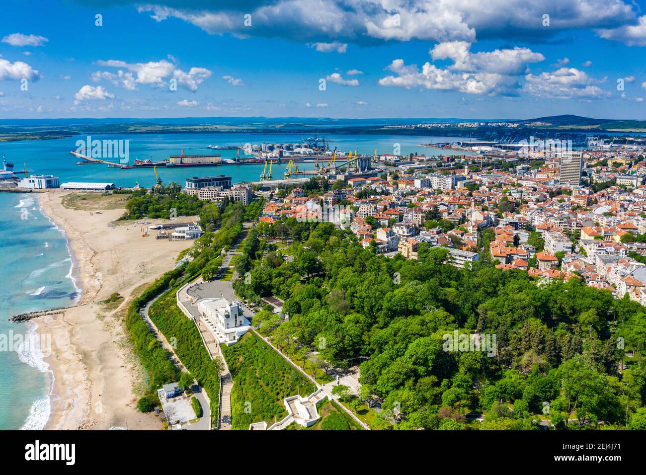 Aerial view of the port of Bourgas in Bulgaria Stock Photo - Alamy