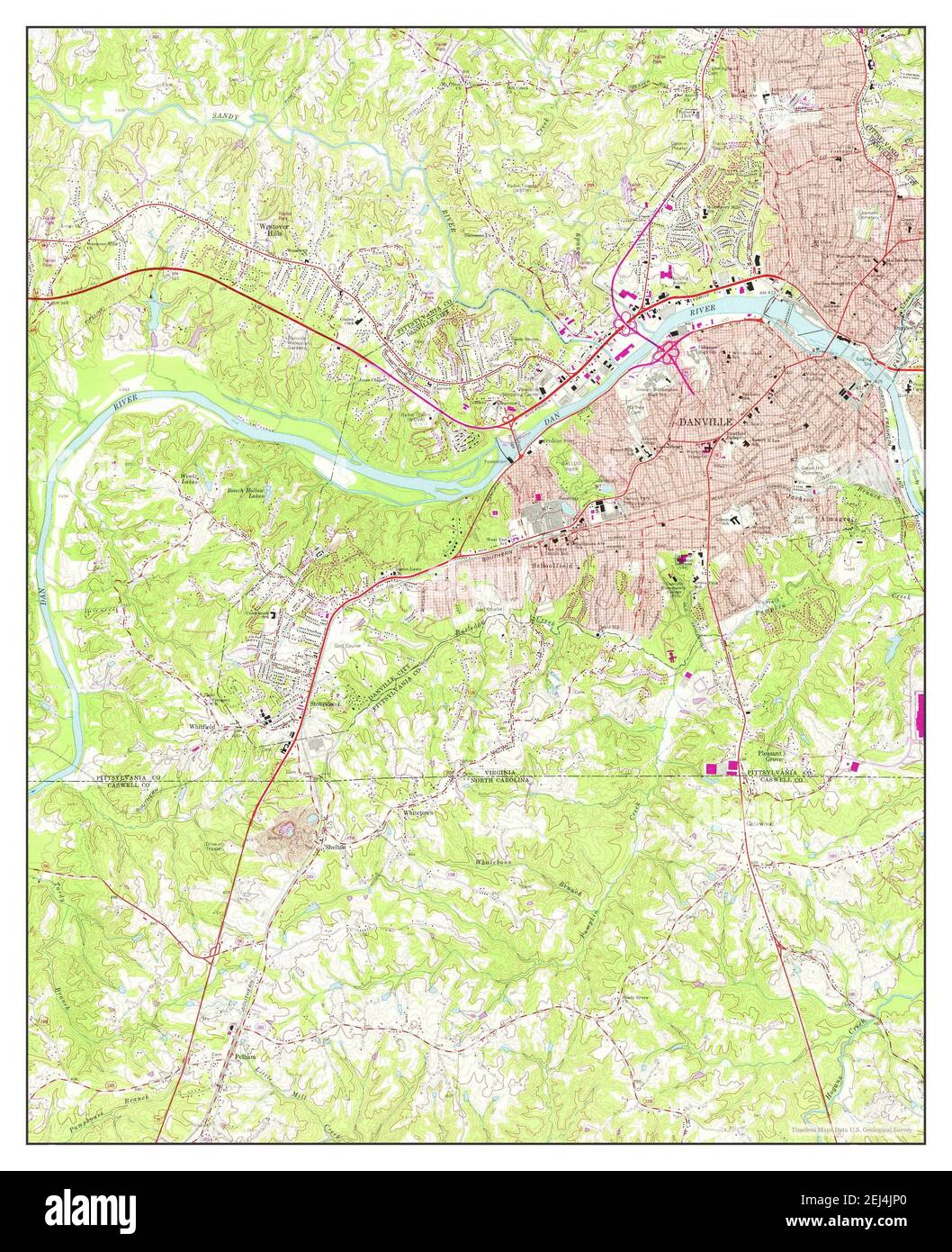 Danville, Virginia, map 1965, 1:24000, United States of America by ...