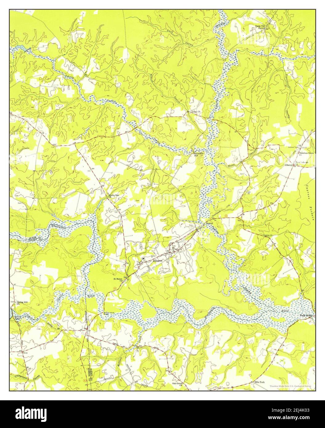 Dendron, Virginia, map 1954, 1:24000, United States of America by ...