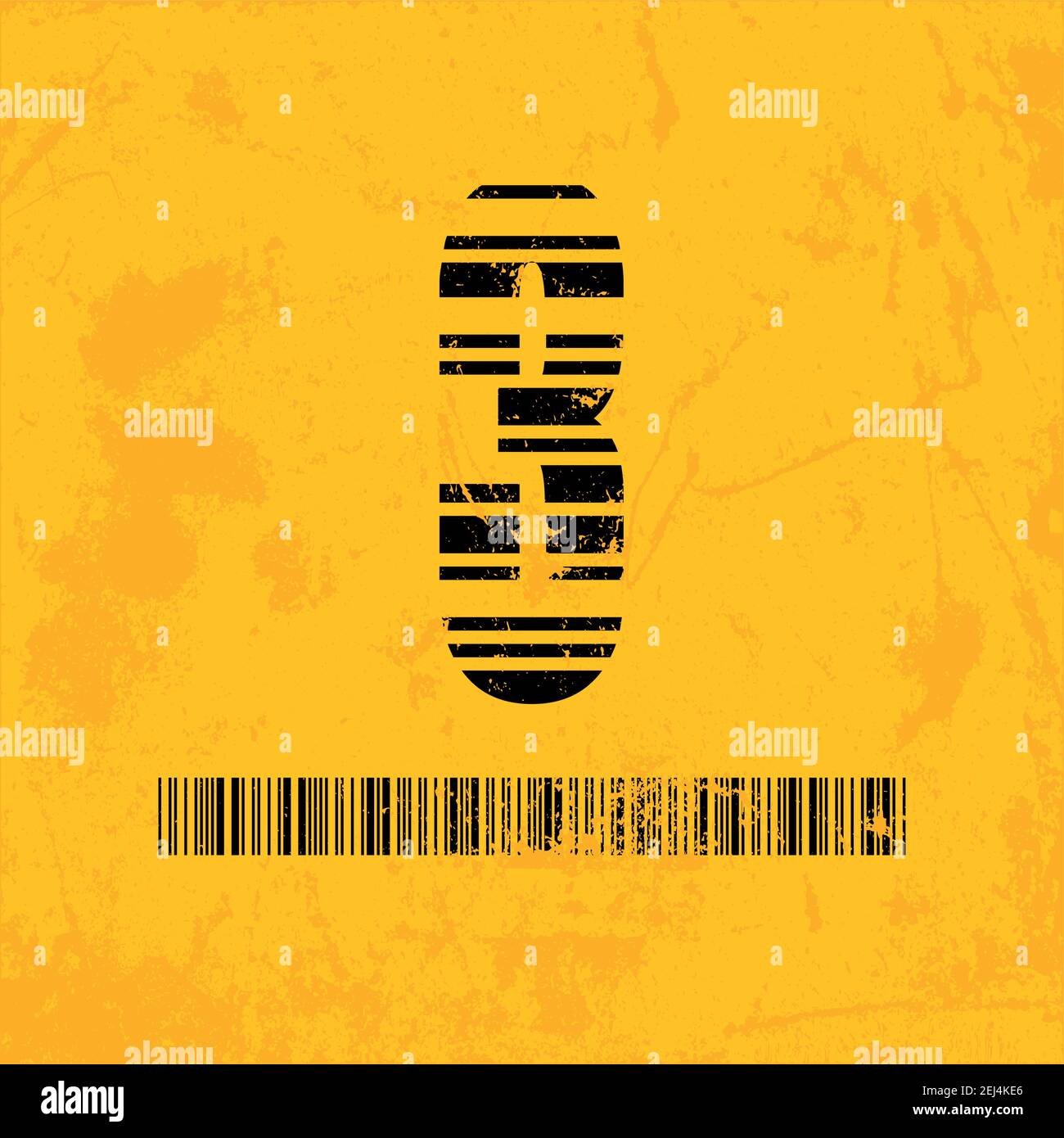 Stylish barcode typeface number three. Stripped letters of barcode ...