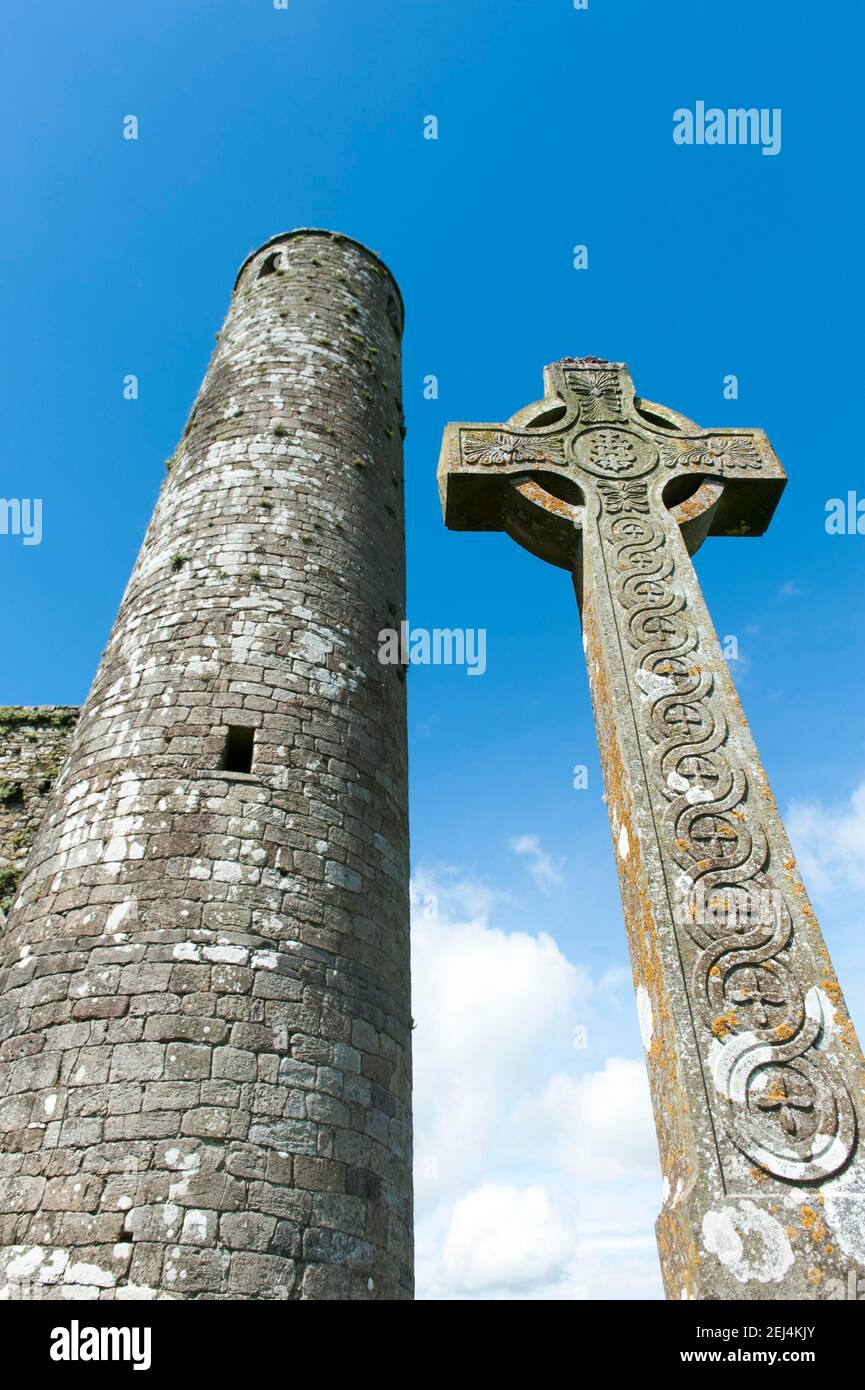 Medieval castle and church ruins of St. Patricks Cathedral, fully ...